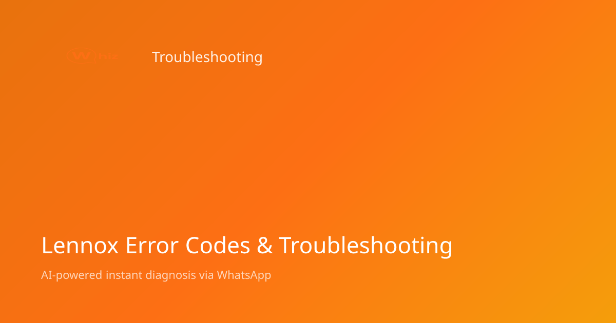 Lennox Error Codes: Meanings & Fixes | AskWhiz | AskWhiz